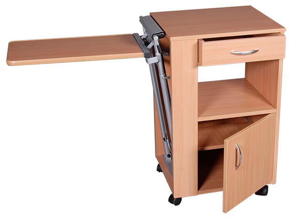 Table de nuit avec roulettes, tablette réglable en hauteur | Tables de ...