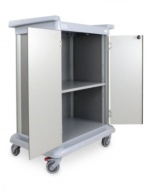 Chariot Essential 10, avec 2 portes, gris, hauteur 110 cm, sans kit d ...